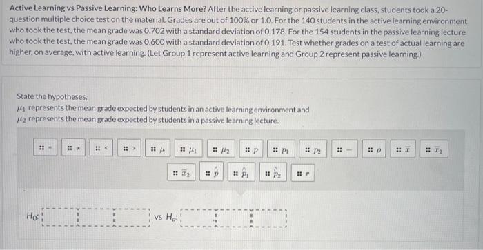 Solved Active Learning vs Passive Learning: Who Learns More? | Chegg.com