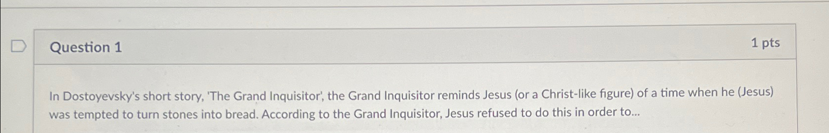 Solved Question 11 ﻿ptsIn Dostoyevsky's short story, 'The | Chegg.com