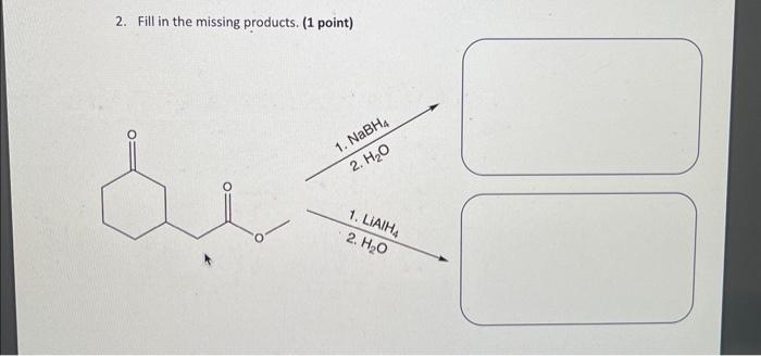 Solved 2. Fill in the missing products. (1 point) | Chegg.com