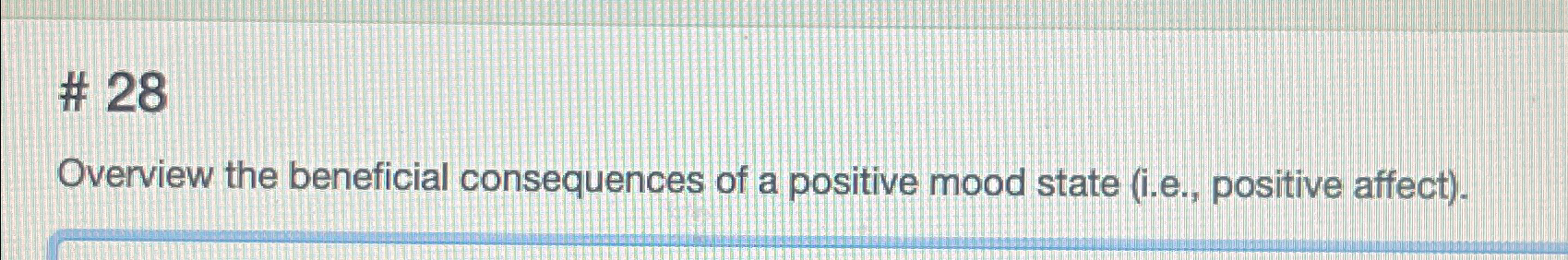 Solved Overview the beneficial consequences of a positive | Chegg.com