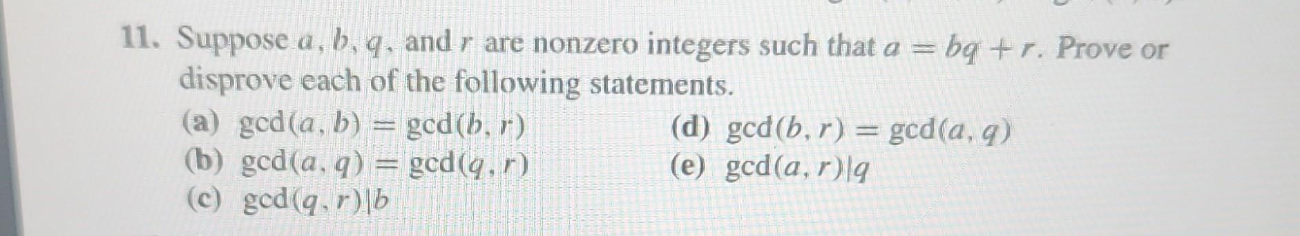 Solved Suppose a,b,q, and r are nonzero integers such that | Chegg.com