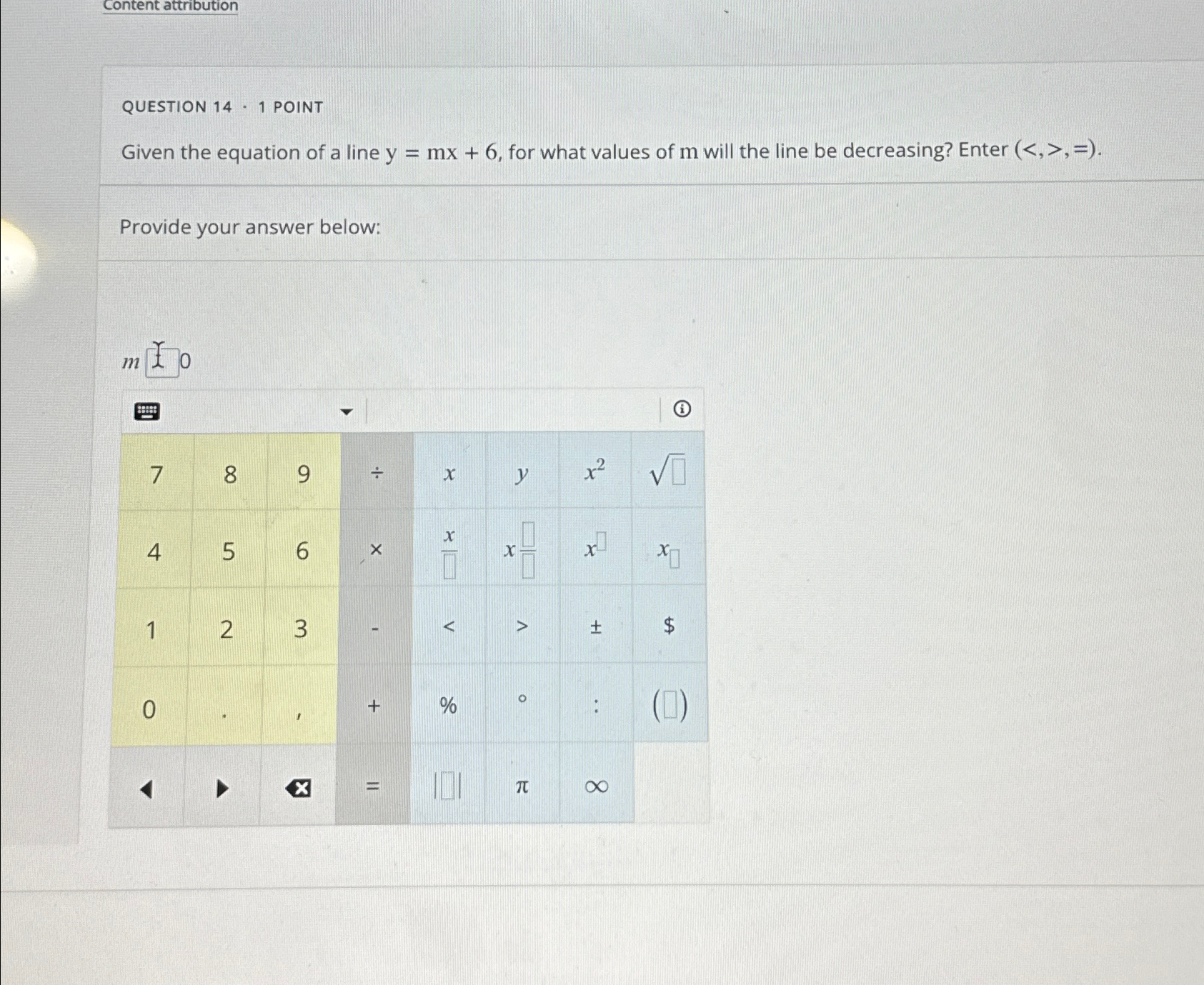 Solved Content attributionQUESTION 14 - 1 POINTGiven the | Chegg.com Solved Content attributionQUESTION 14 - 1 POINTGiven the | Chegg.com