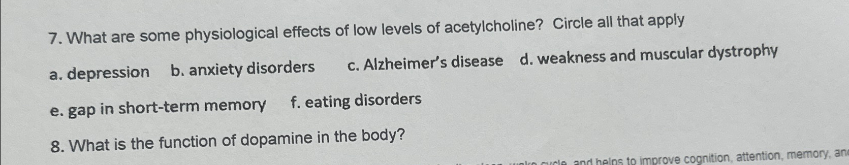 Solved What are some physiological effects of low levels of | Chegg.com