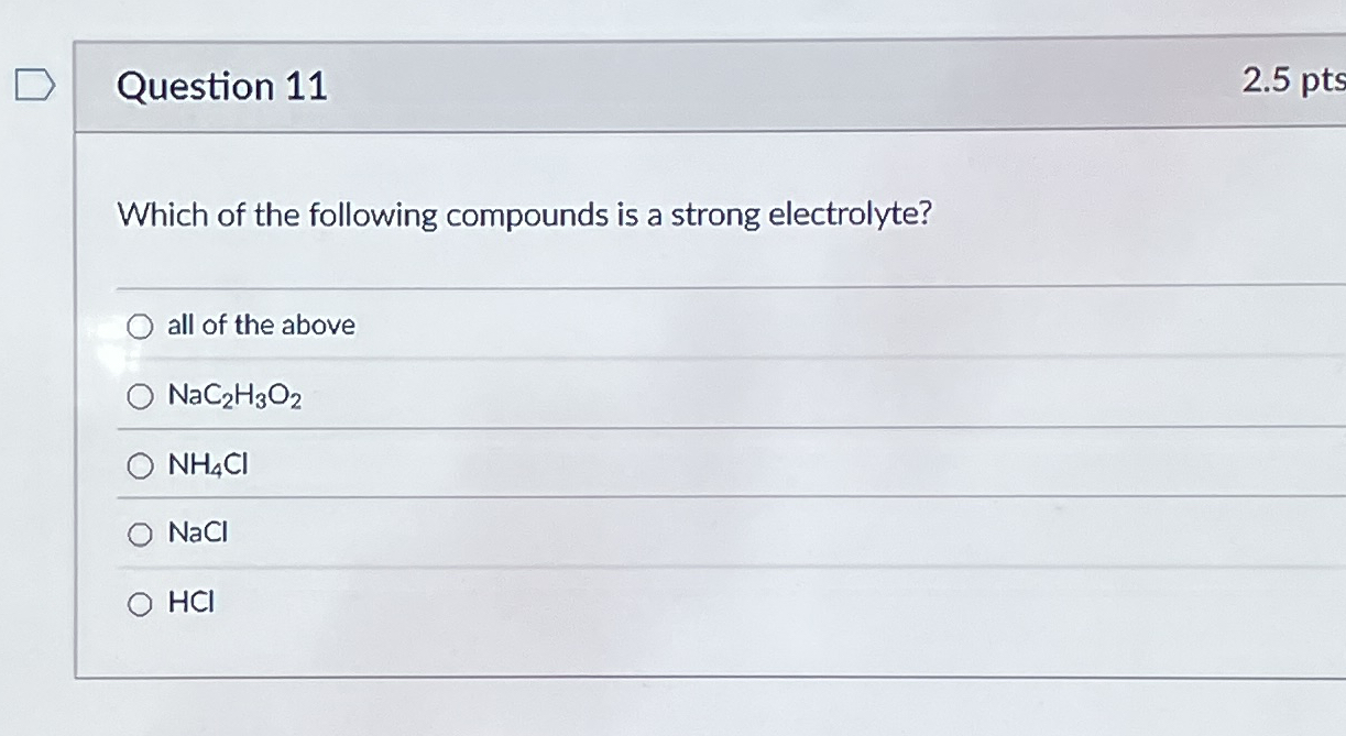 Solved Question 112.5 ﻿ptsWhich of the following compounds | Chegg.com