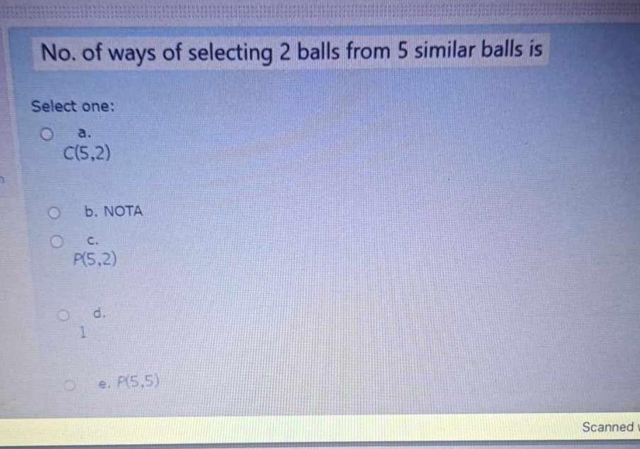 Solved No. ﻿of ways of selecting 2 ﻿balls from 5 ﻿similar | Chegg.com