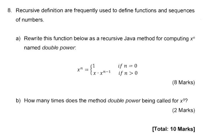 Solved Recursive definition are frequently used to define | Chegg.com Solved Recursive definition are frequently used to define | Chegg.com