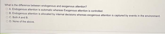 Solved What is the difference between endogenous and | Chegg.com