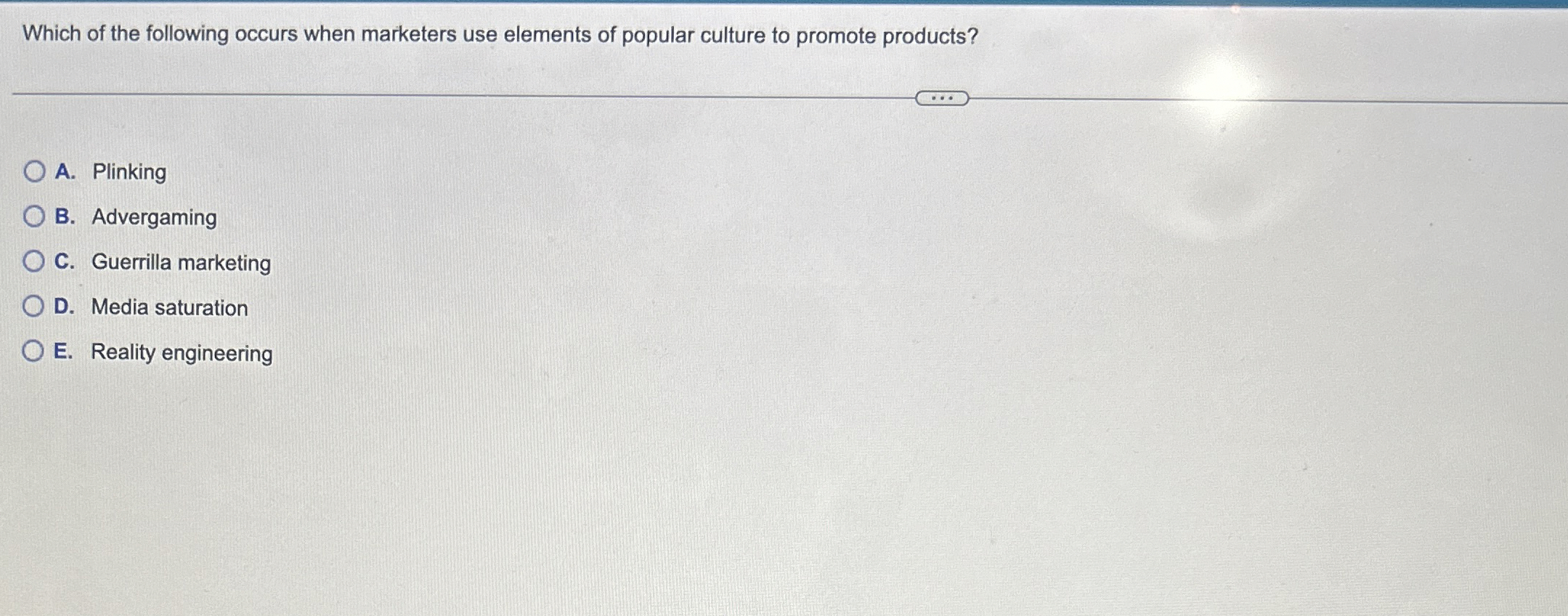 Solved Which of the following occurs when marketers use | Chegg.com