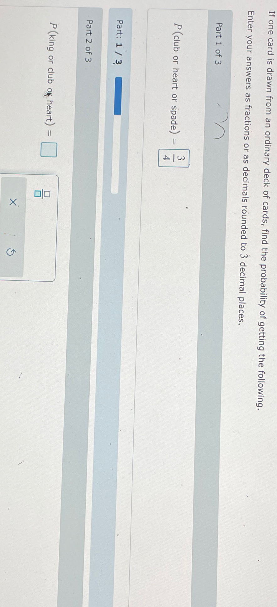 Solved If one card is drawn from an ordinary deck of cards, | Chegg.com
