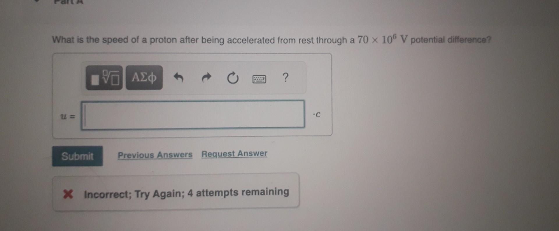 Solved What is the speed of a proton after being accelerated | Chegg.com