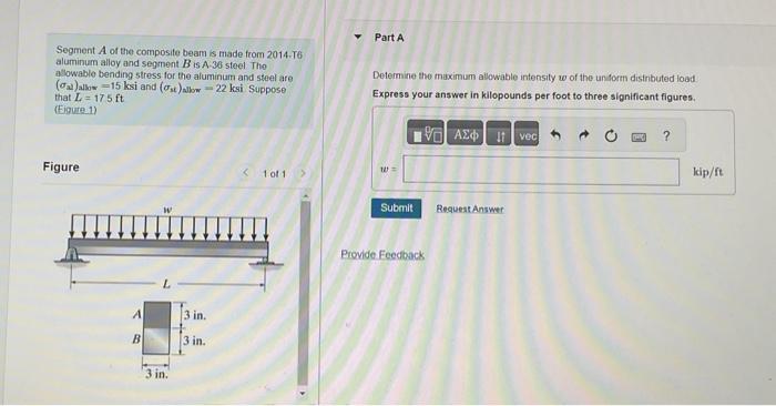 Solved Segment A of the composite beam is made from 2014.T6 | Chegg.com