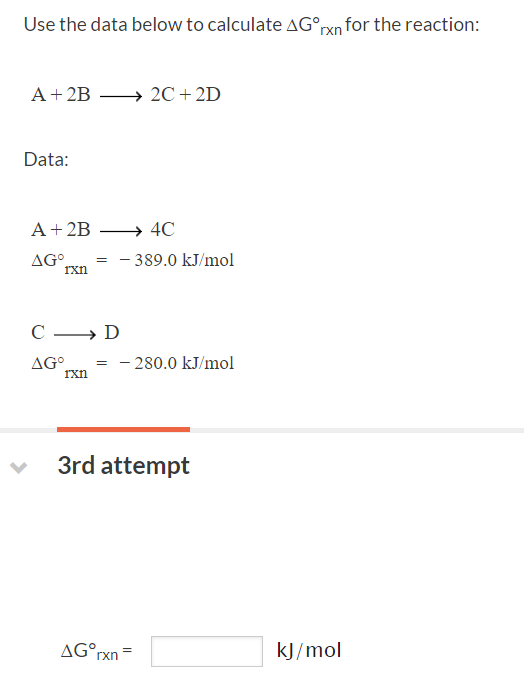 Solved 3rd attemptΔG°?rxn=,kJmol | Chegg.com