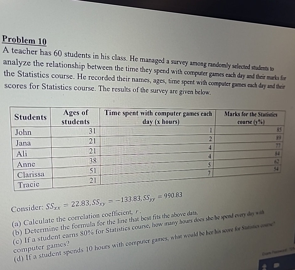 Solved Problem 10A teacher has 60 ﻿students in his class. He | Chegg.com