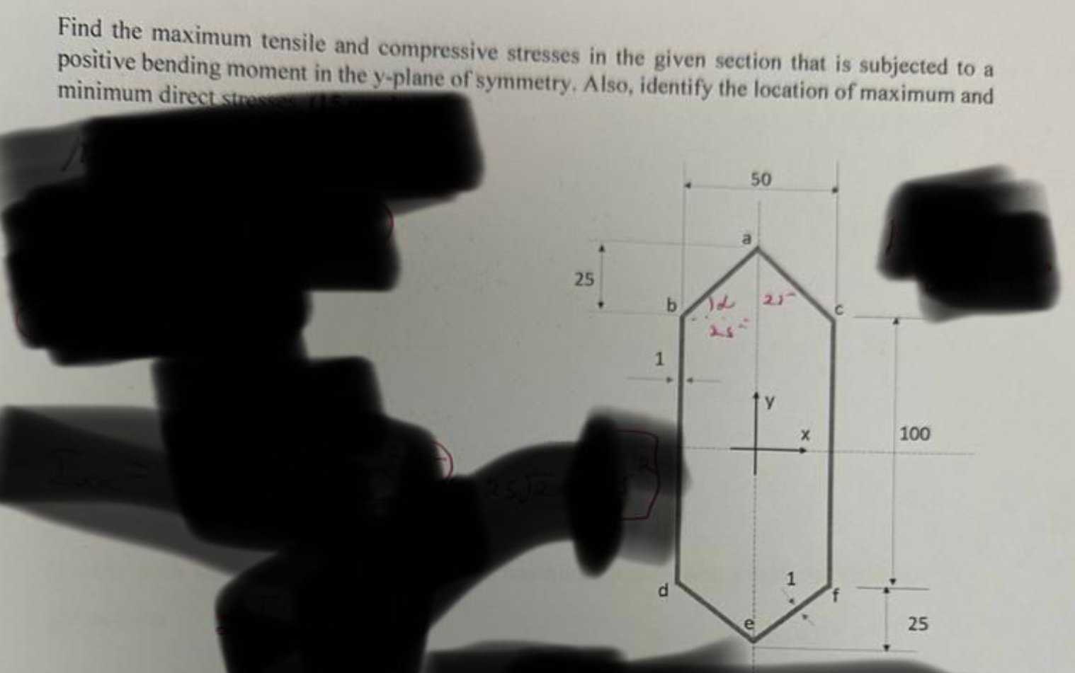 Find the maximum tensile and compressive stresses in | Chegg.com