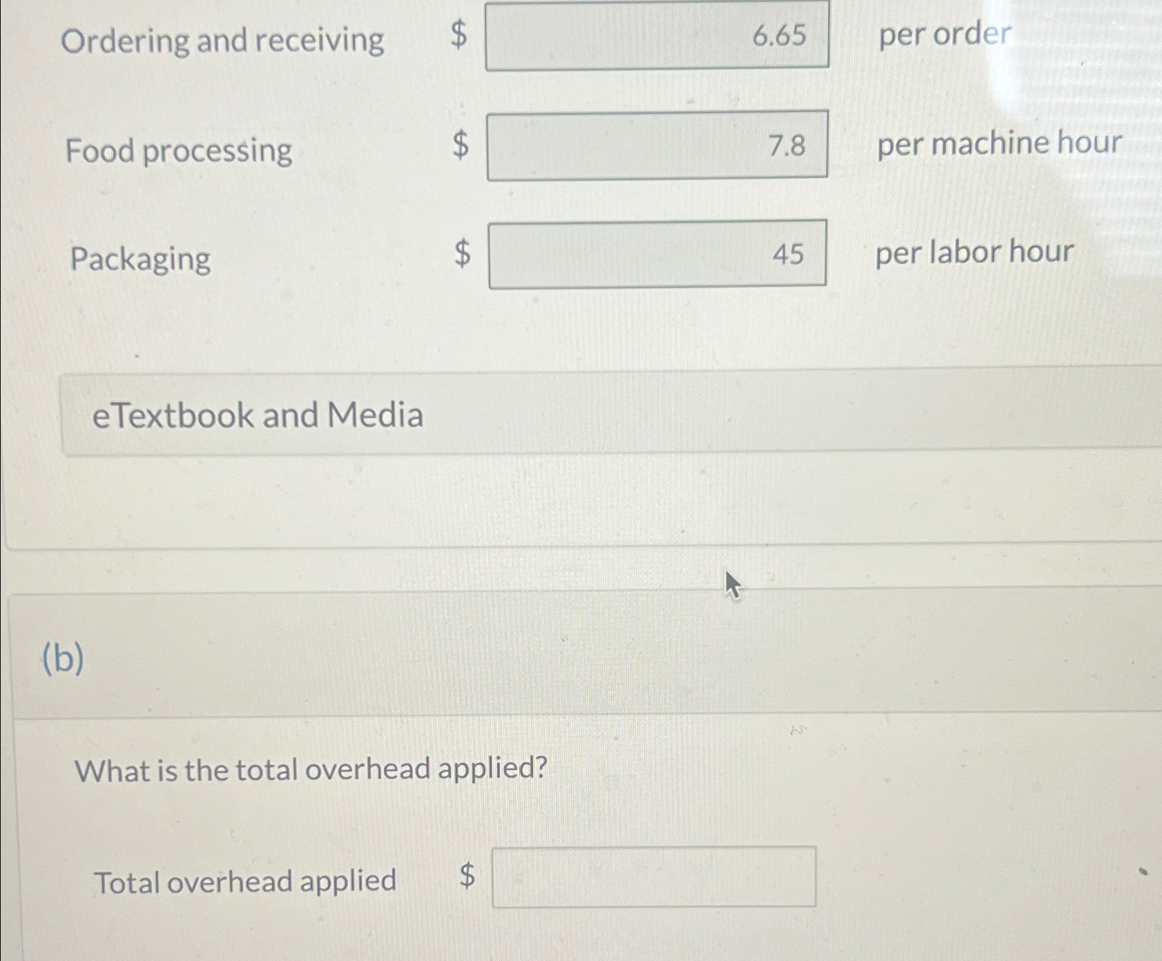 Solved \table[[Ordering and rec,$,per order],[Food | Chegg.com