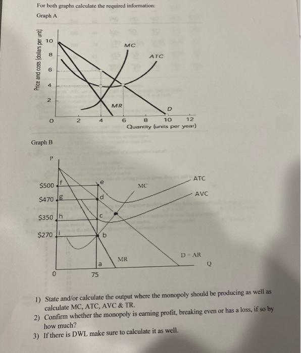 Solved For both graphs calculate the required information: | Chegg.com