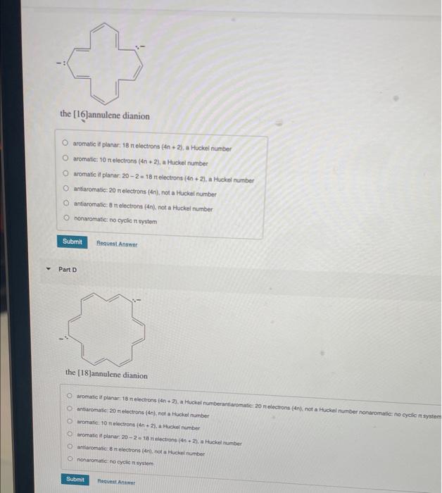 Solved aromatic it planar: 18π electrons (4n+2), a Huckel | Chegg.com