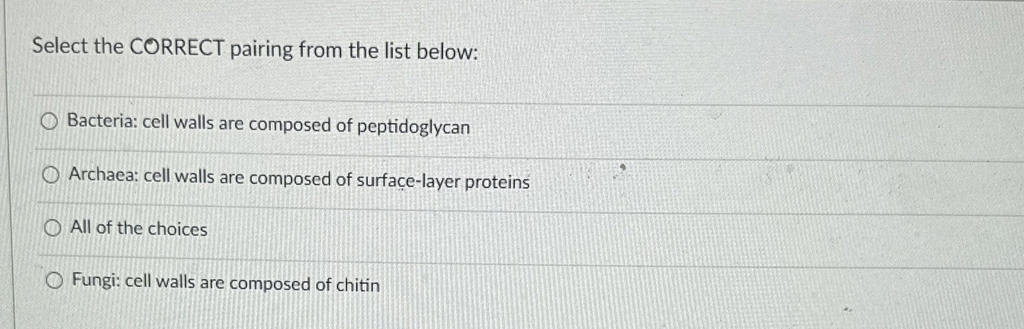 Solved Select the CORRECT pairing from the list | Chegg.com