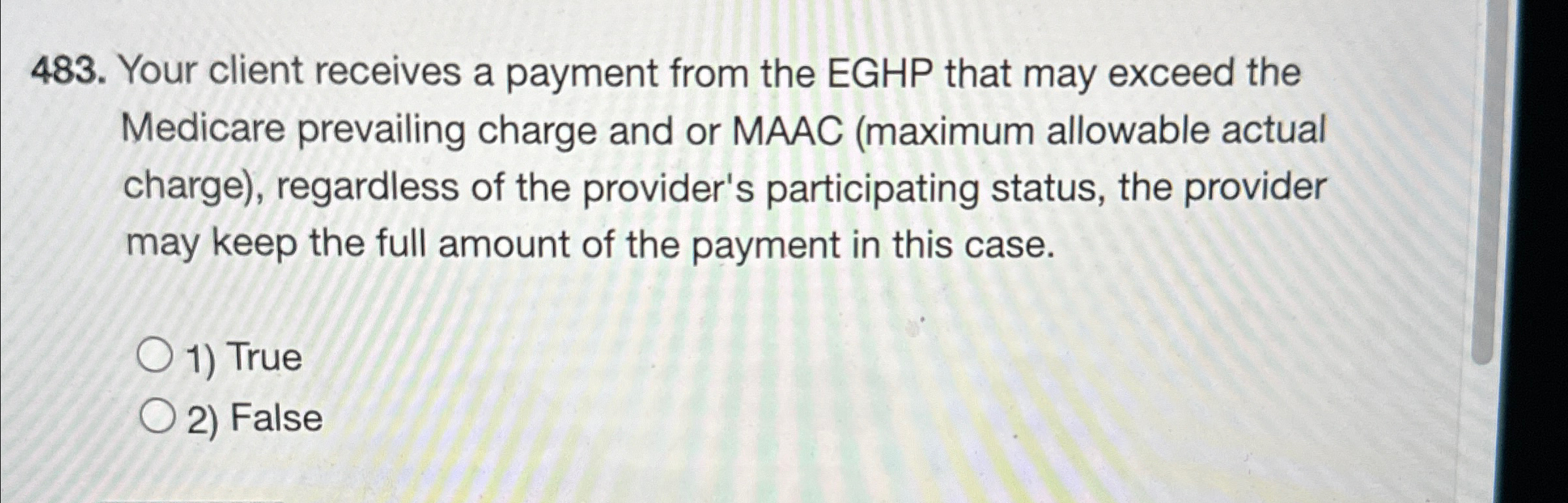 Solved Your client receives a payment from the EGHP that may | Chegg.com