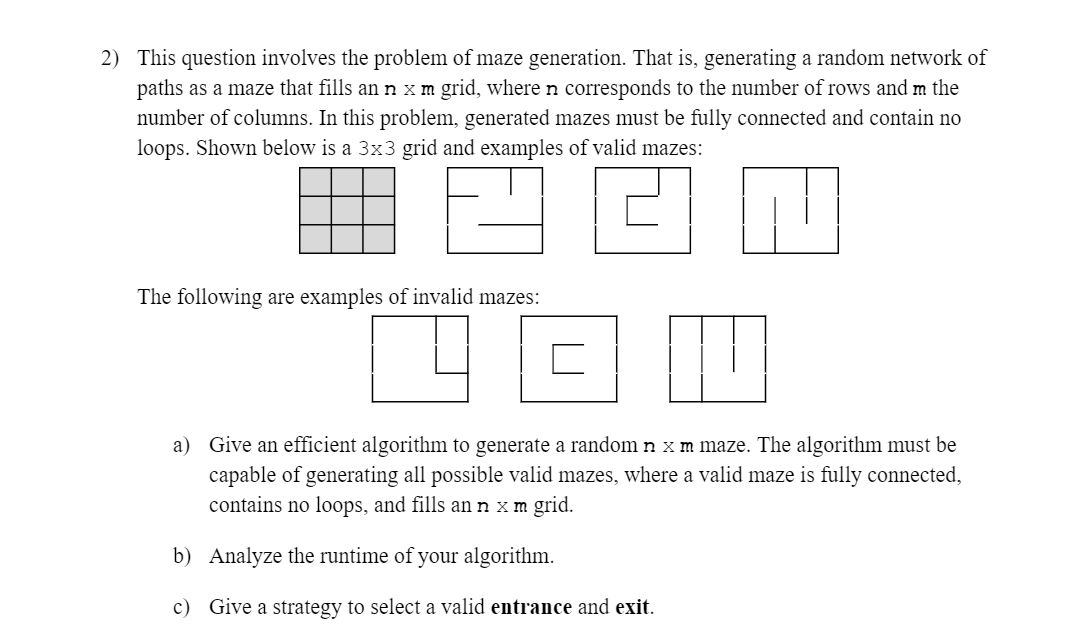Solved This question involves the problem of maze | Chegg.com