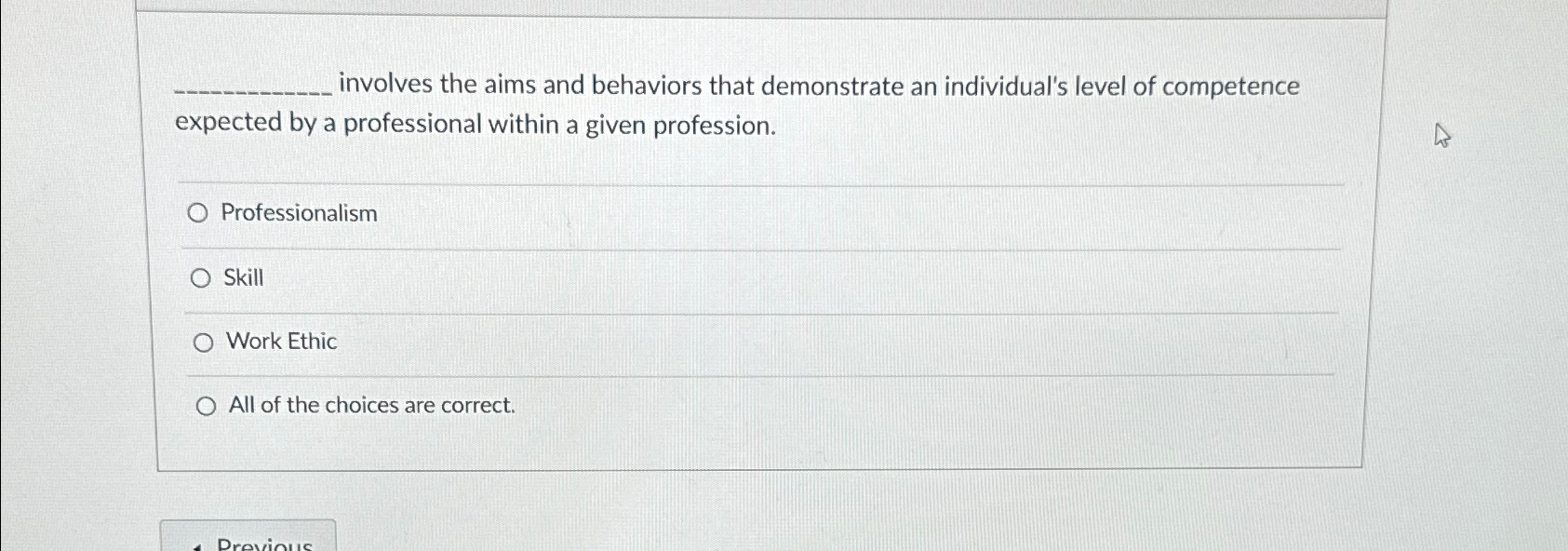 Solved involves the aims and behaviors that demonstrate an | Chegg.com