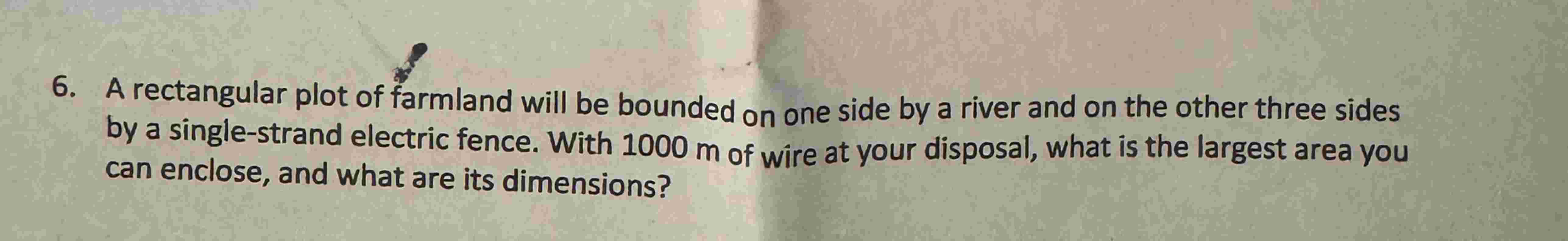 Solved A rectangular plot of ﻿farmland will be ﻿bounded on | Chegg.com