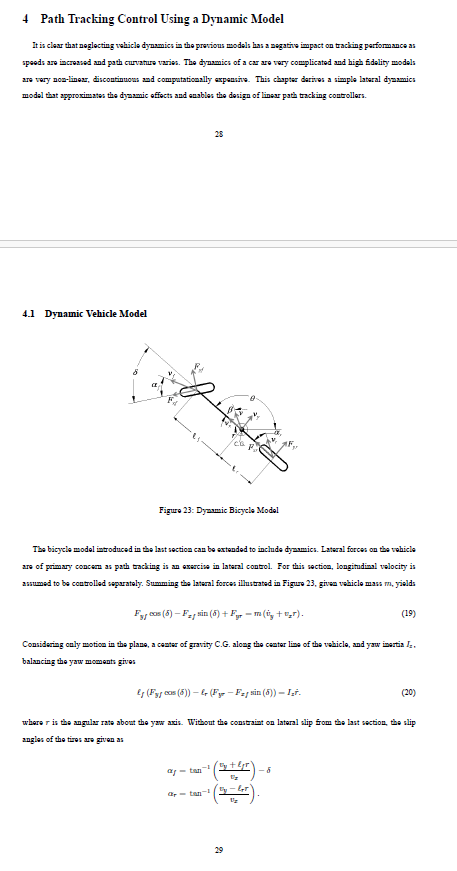 Solved I have linearized dynamic bicycle model state space | Chegg.com