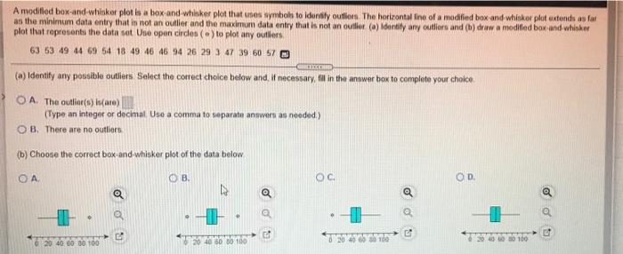 Solved A modified box-and whisker plot is a box and whisker | Chegg.com