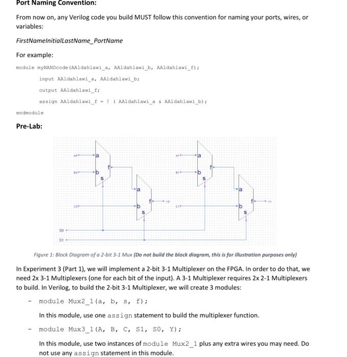 Solved Port Naming Convention: From now on, any Verilog code | Chegg.com