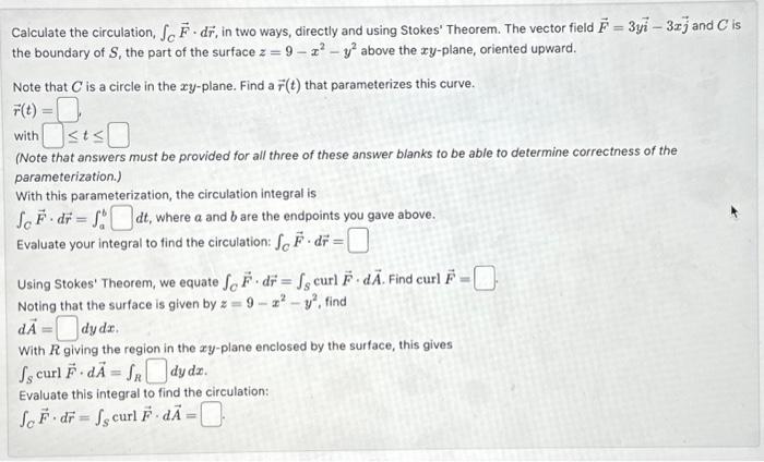 Solved Calculate the circulation, ∫CF⋅dr, in two ways, | Chegg.com