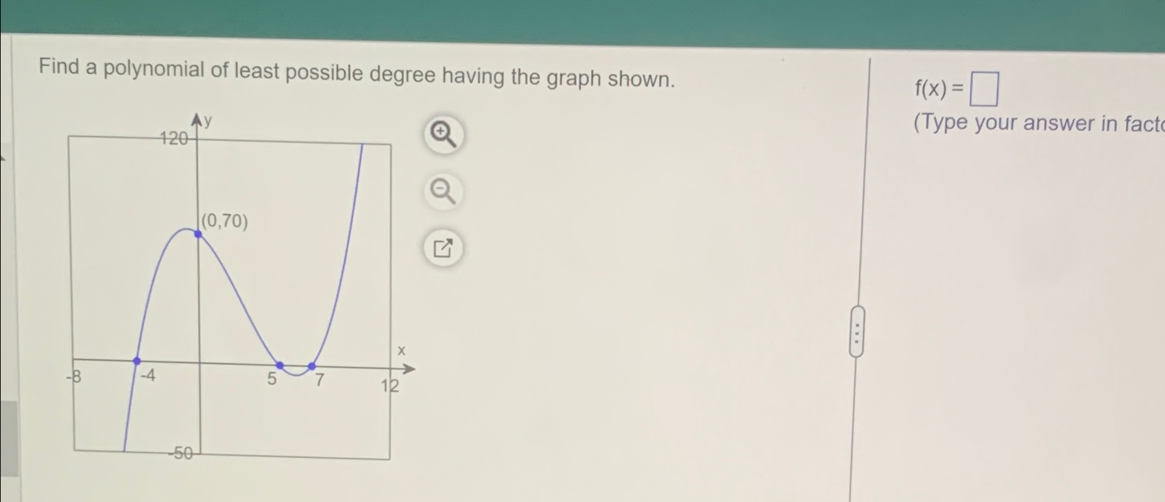 Solved Find a polynomial of least possible degree having the | Chegg.com