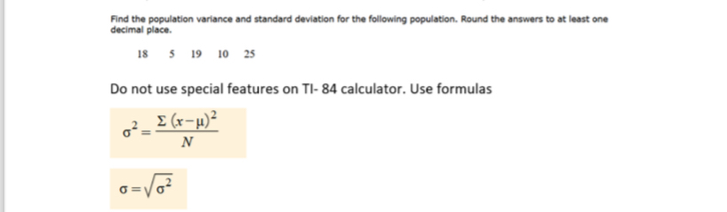 Solved Find the population variance and standard deviation | Chegg.com