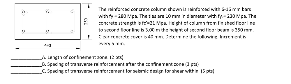 Solved Show me ﻿the steps to ﻿solveThe reinforced concrete | Chegg.com