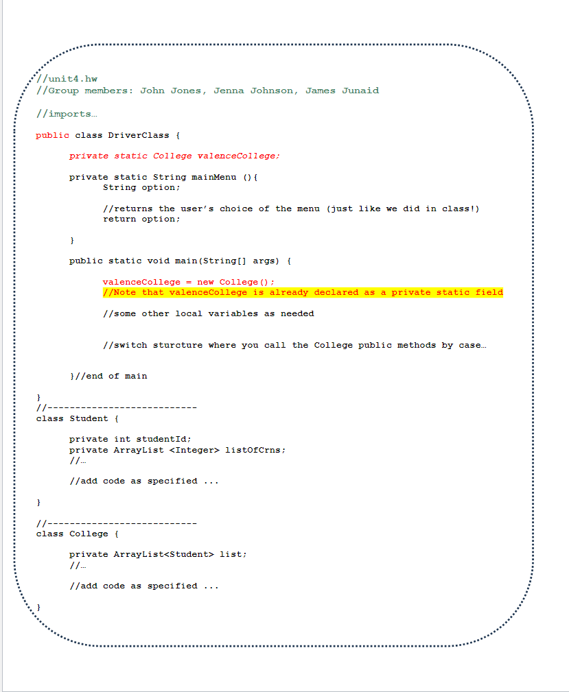 Solved The purpose of this assignment is to create a fee | Chegg.com