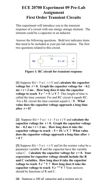 Solved ECE 20700 Experiment 09 Pre-Lab Assignment First | Chegg.com