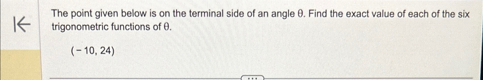 Solved The point given below is on the terminal side of an | Chegg.com