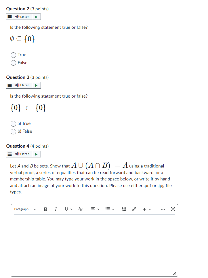 Solved Question 2 (3 points)Is the following statement true | Chegg.com Solved Question 2 (3 points)Is the following statement true | Chegg.com
