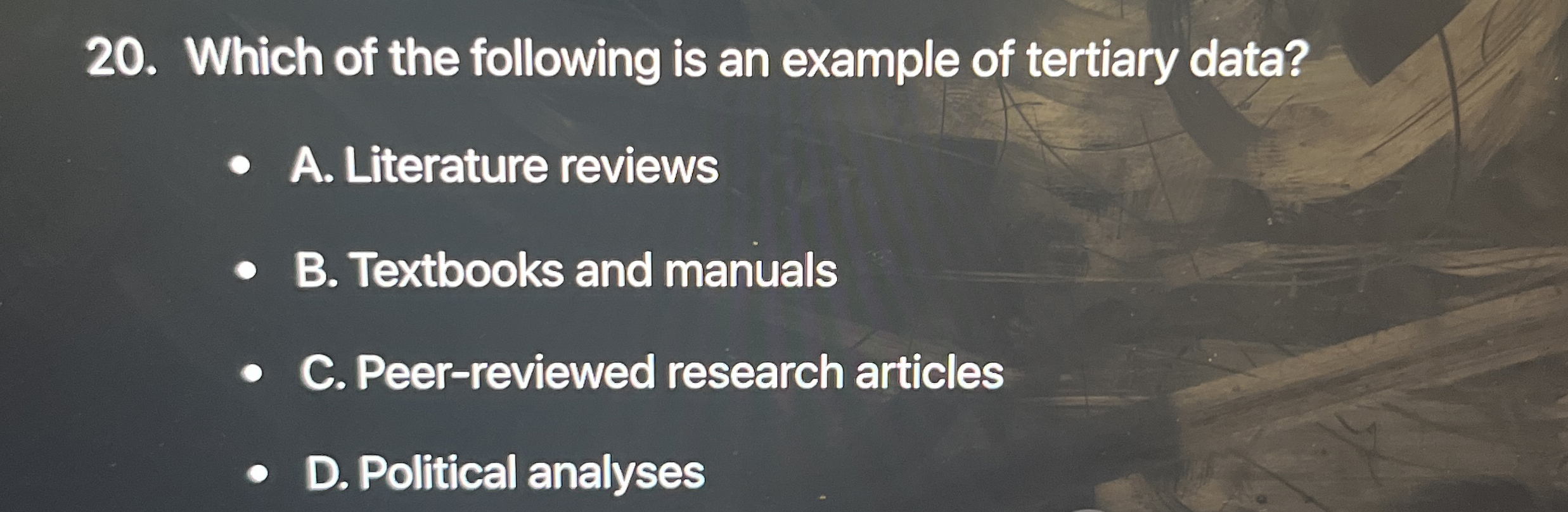 Solved Which of the following is an example of tertiary | Chegg.com