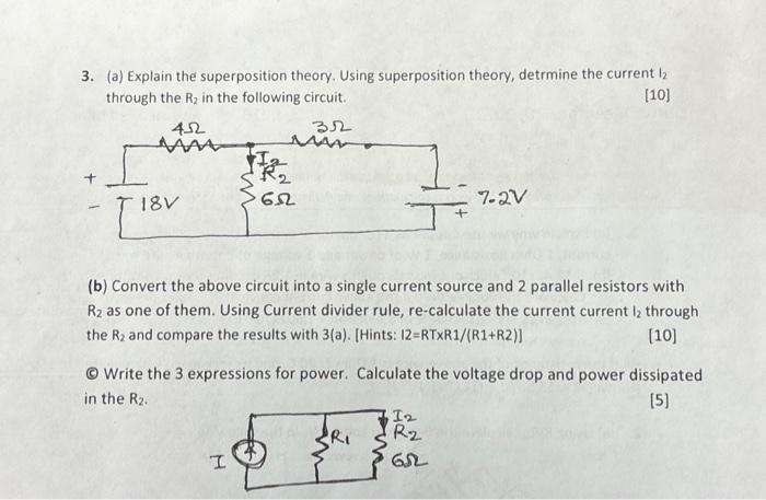 Solved 3. (a) Explain the superposition theory. Using | Chegg.com
