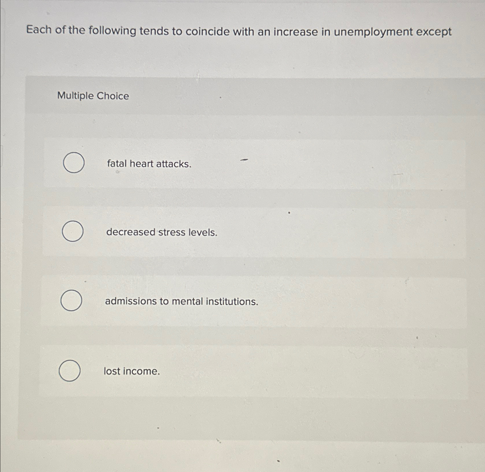 Solved Each of the following tends to coincide with an | Chegg.com