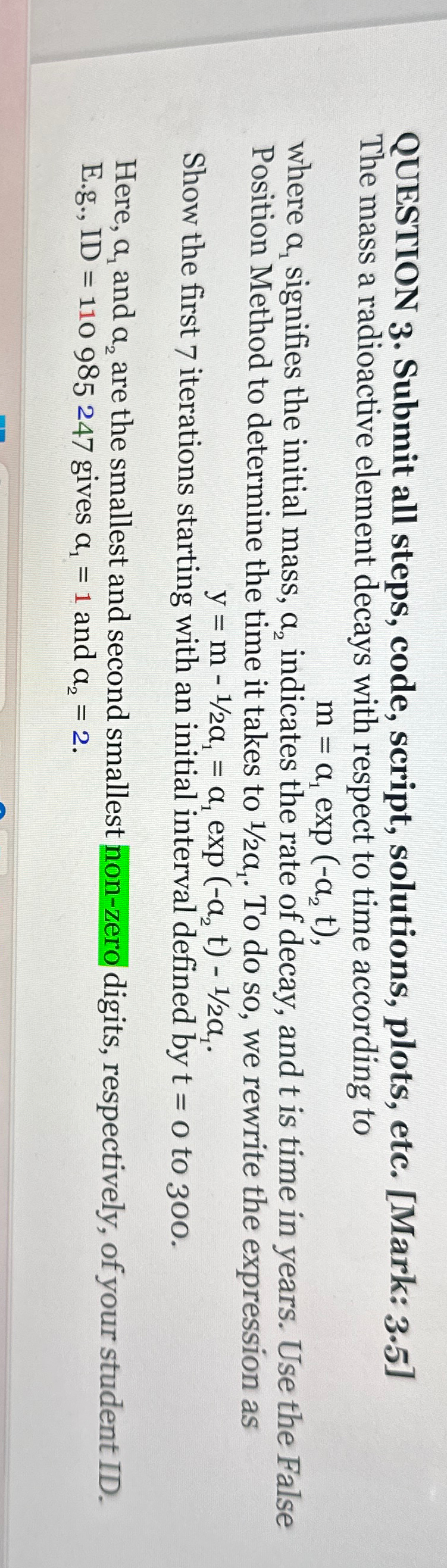Solved Create a MATLAB code to answer this questio Submit | Chegg.com
