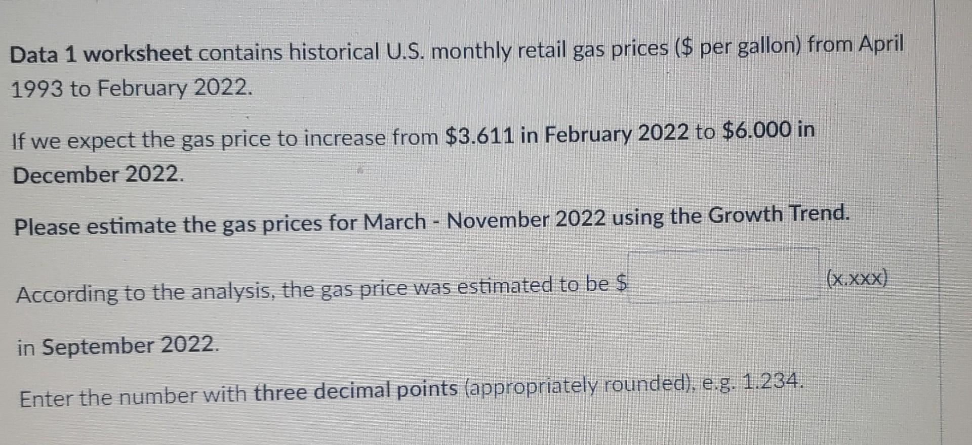 Solved Data 1 worksheet contains historical U.S. monthly | Chegg.com