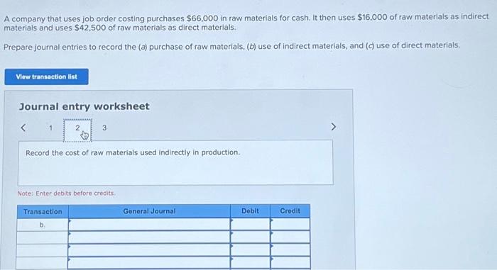 Solved A company that uses job order costing purchases | Chegg.com