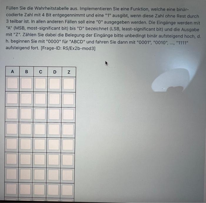 Solved Complete The Truth Table Implement A Function That 0779
