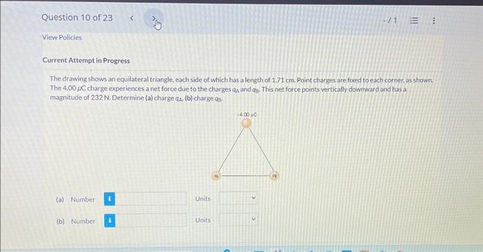 Solved The drawing shows an equilateral triangle, each side | Chegg.com