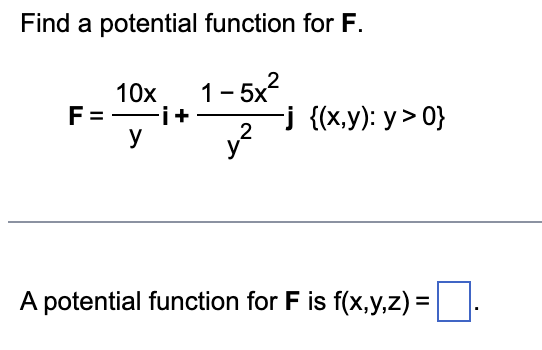 Solved Find a potential function for | Chegg.com