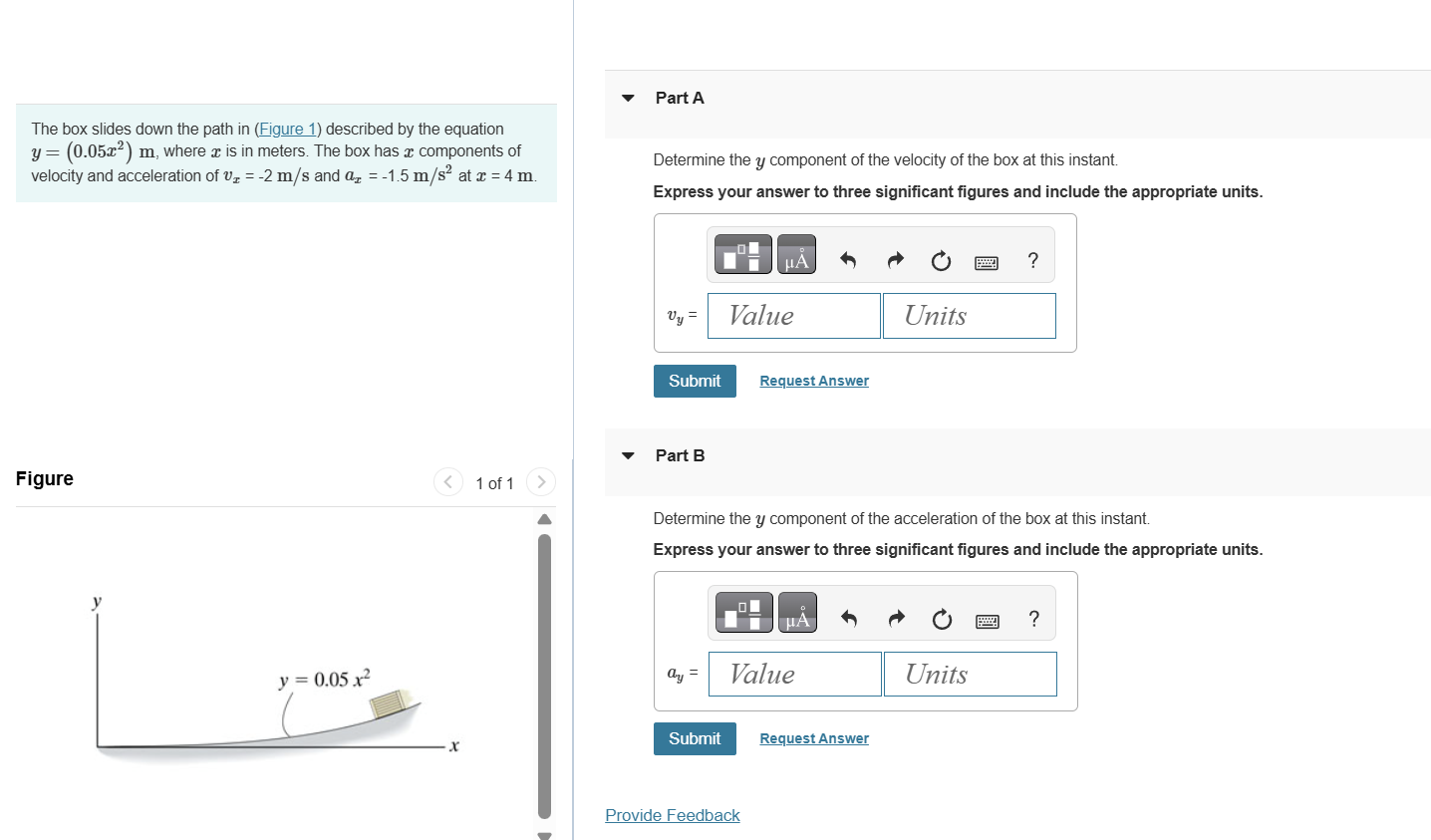 Solved The box slides down the path in (Figure 1) ﻿described | Chegg.com