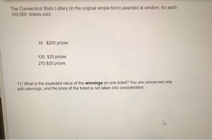 Solved The Connecticut State Lottery (in the original simple | Chegg.com