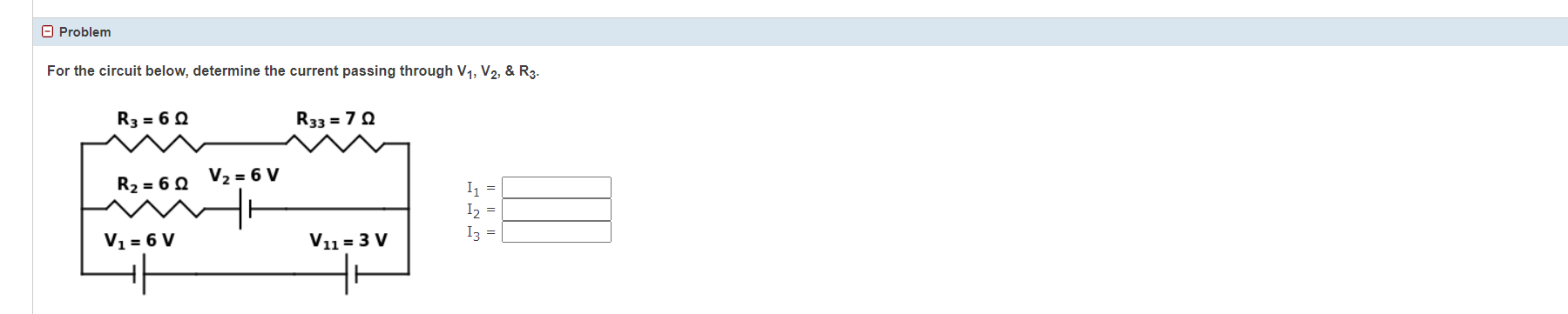 Solved ProblemFor the circuit below, determine the current | Chegg.com