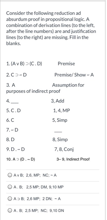 Consider the following reduction ad absurdum proof in | Chegg.com